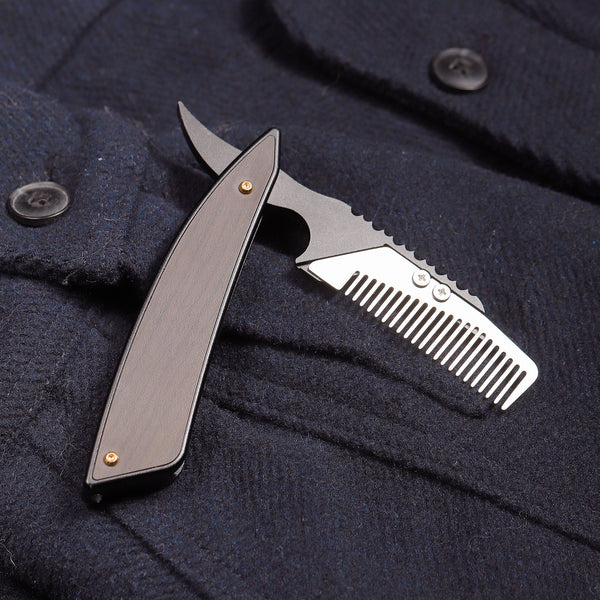Hair And Beard Styling Comb (Vintage Straight Razor) - Stinger Survival ...